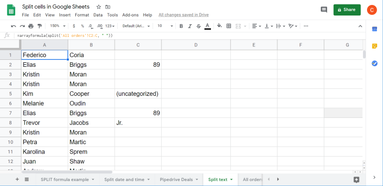 How to Split Cells in Google Sheets | Coupler.io Blog