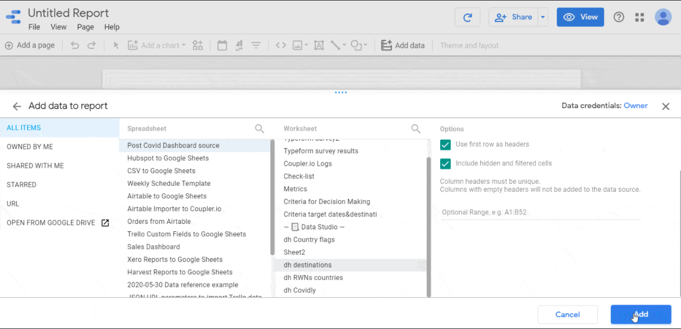 Post Coronavirus Destinations Dashboard | Coupler.io Blog