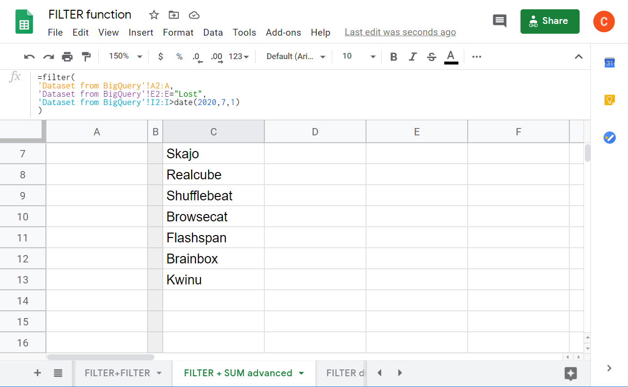 FILTER Function Google Sheets How-To Guide | Coupler.io Blog