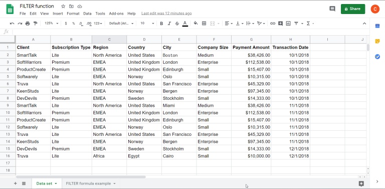 FILTER Function Google Sheets How-To Guide | Coupler.io Blog