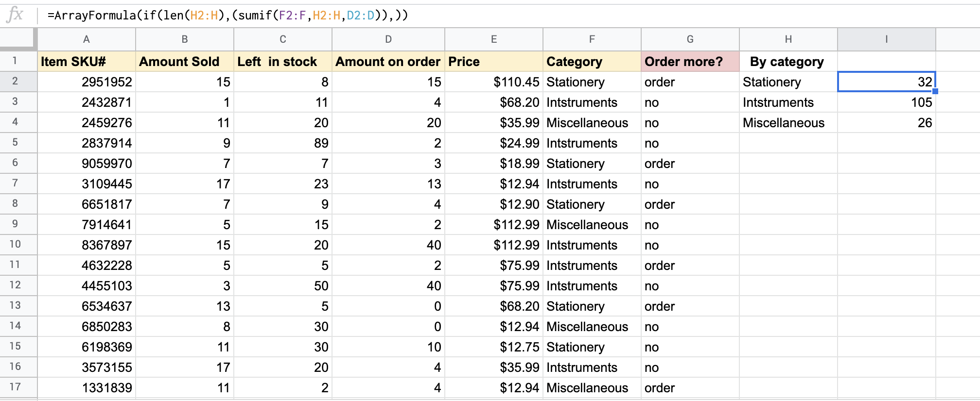 Google Sheets ARRAYFORMULA With Examples | Coupler.io Blog