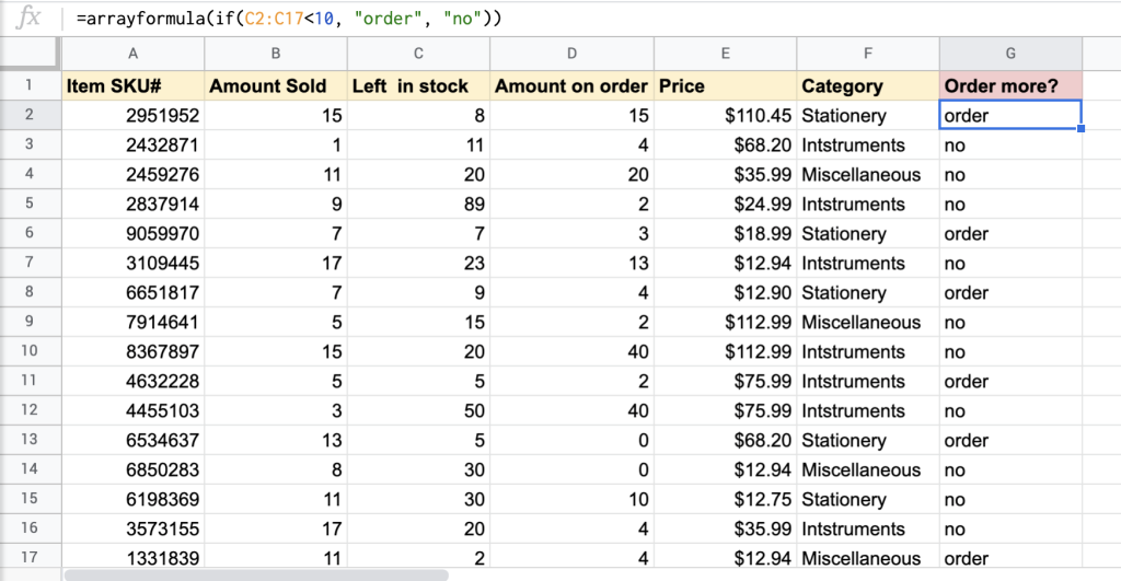Google Sheets ARRAYFORMULA With Examples | Coupler.io Blog