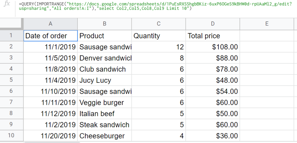 QUERY + IMPORTRANGE in Google Sheets With Examples 2024 | Coupler.io Blog