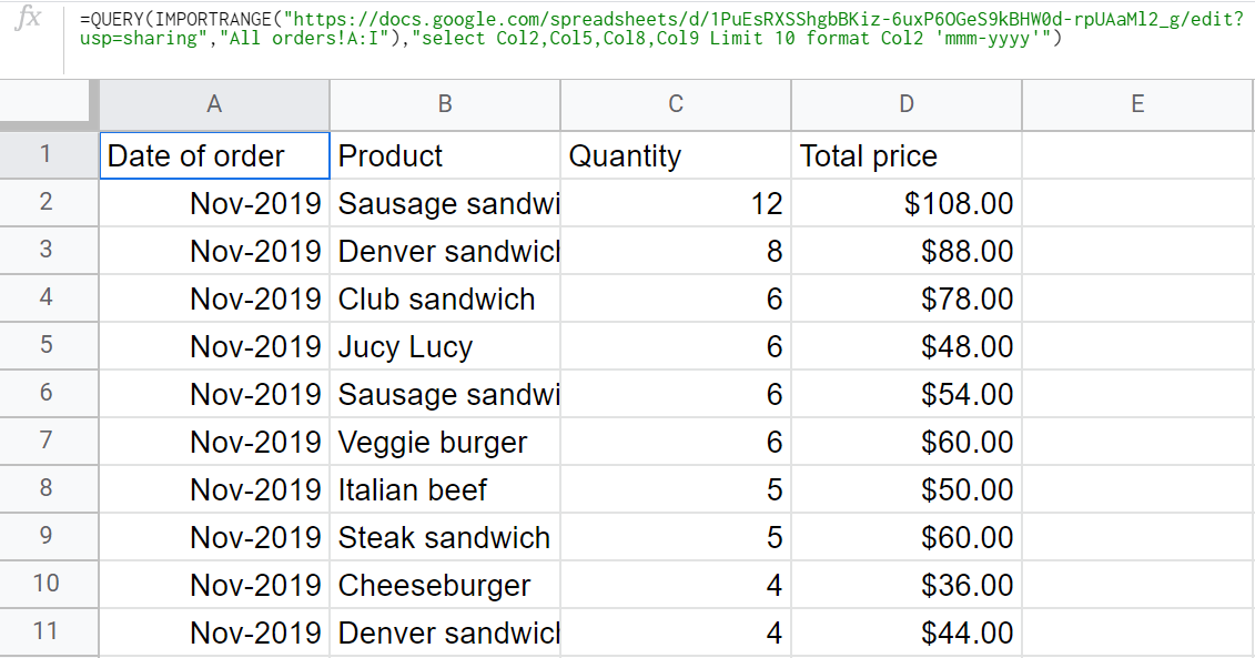 QUERY + IMPORTRANGE in Google Sheets With Examples 2023 | Coupler.io Blog