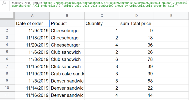 QUERY + IMPORTRANGE in Google Sheets With Examples | Coupler.io Blog