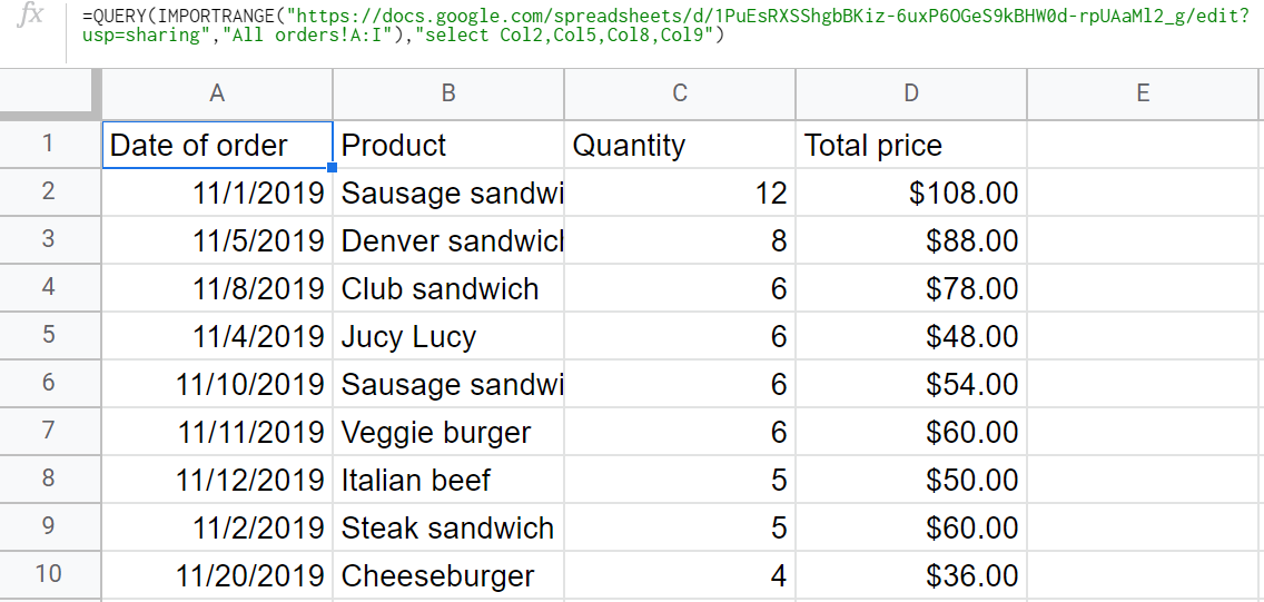 QUERY + IMPORTRANGE in Google Sheets With Examples 2023 | Coupler.io Blog