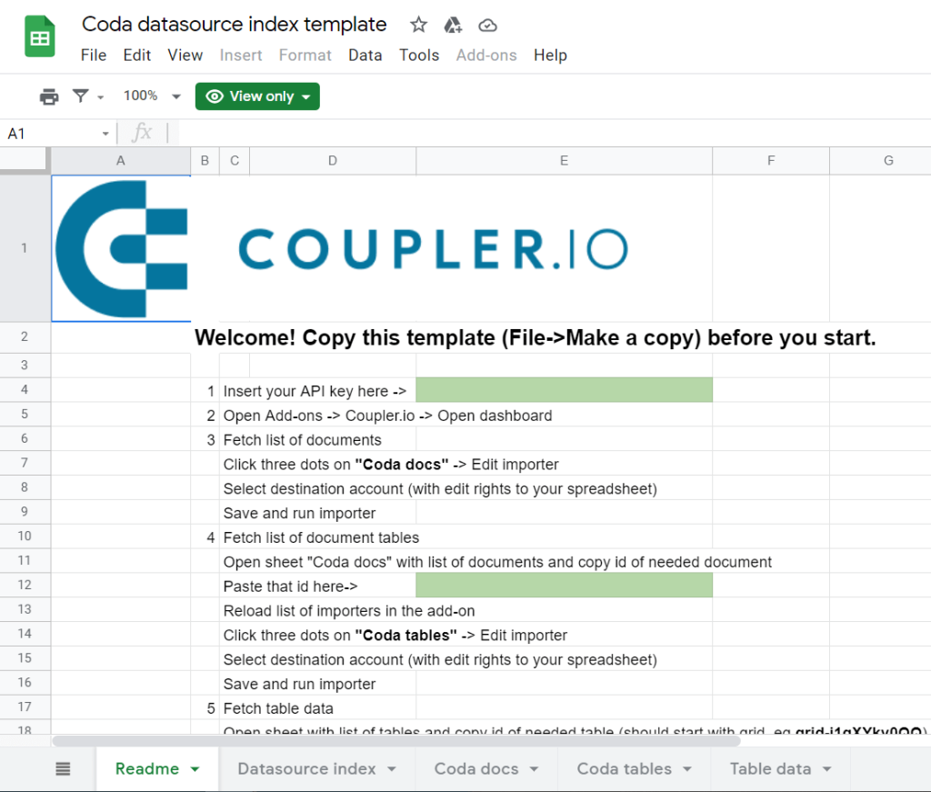 Coda to Google Sheets Without Apps Script | Coupler.io Blog