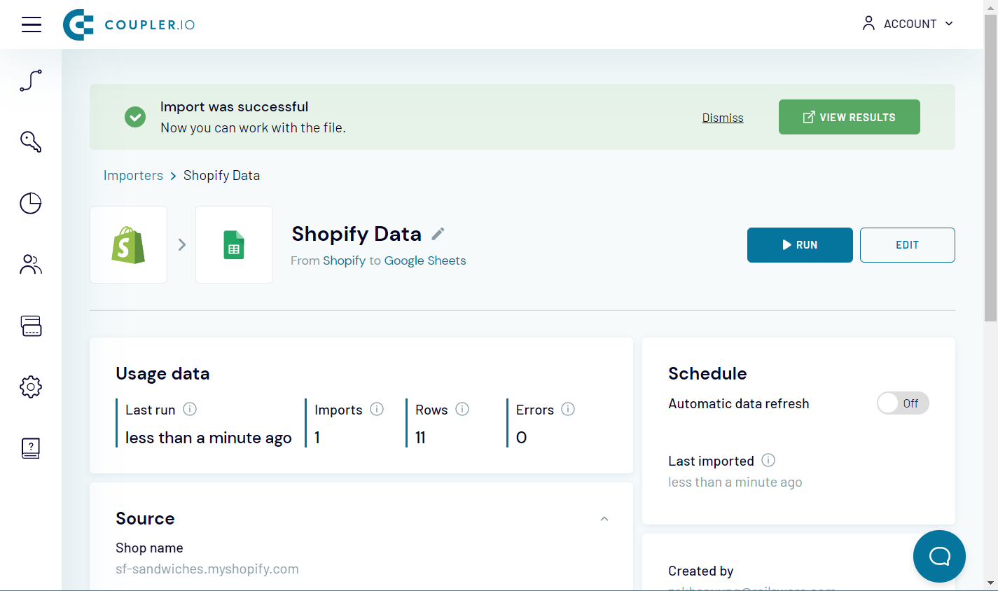 Shopify to Google Sheets On a Schedule | Coupler.io Blog
