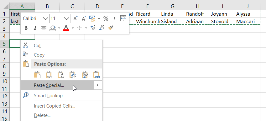 Convert Rows to Columns in Excel | Coupler.io Blog