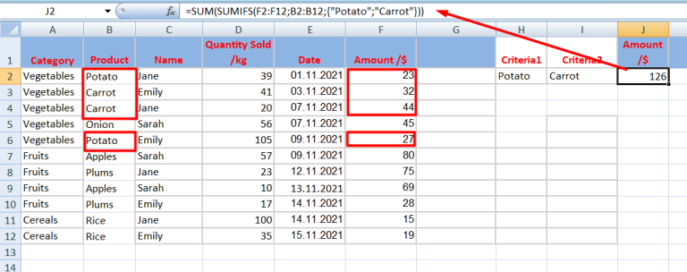 SUMIF Function in Excel with Multiple Criteria | Coupler.io Blog