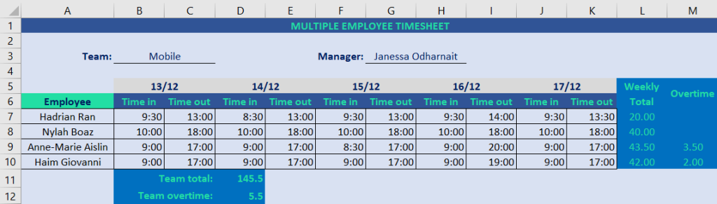 Tutorial On Creating Timesheet Templates In Excel Coupler io Blog