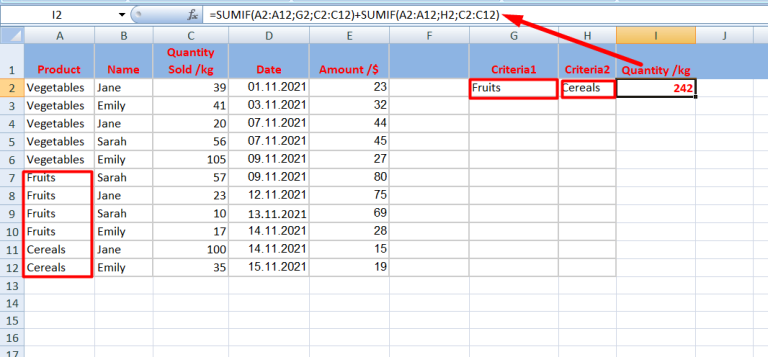 SUMIF Function in Excel with Multiple Criteria | Coupler.io Blog