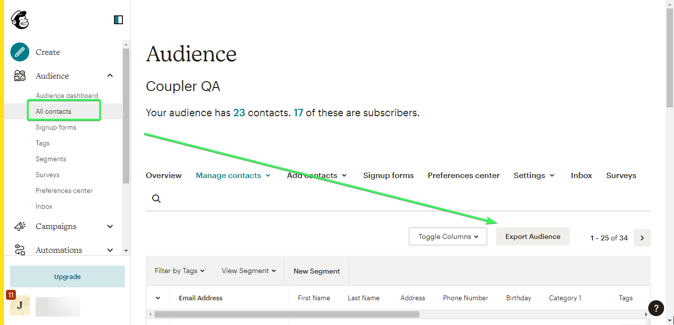 Mailchimp Export Contacts Guide | Coupler.io Blog