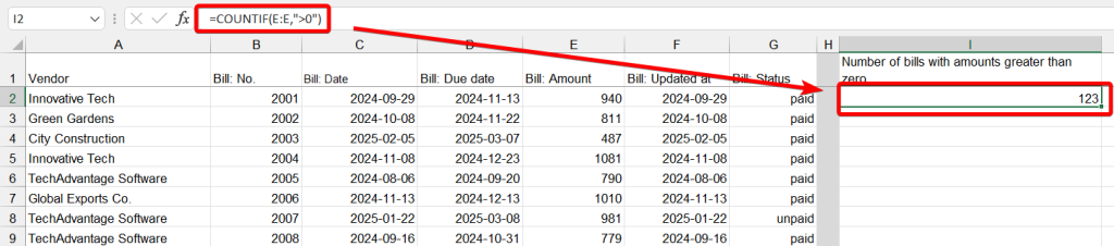 Excel COUNTIF Using the Greater Than Condition | Coupler.io Blog