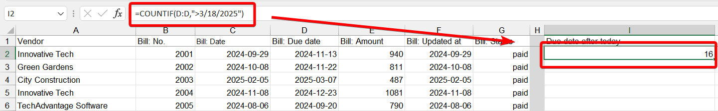 Excel COUNTIF Using the Greater Than Condition | Coupler.io Blog