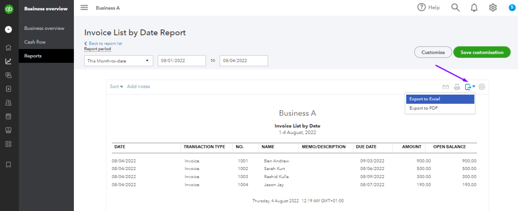 How To Export Invoice From QuickBooks Coupler io Blog