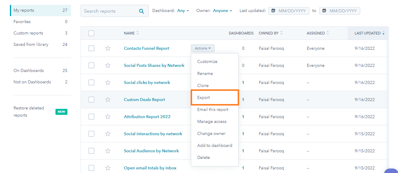 Ultimate Guide On How to Export Hubspot Reports | Coupler.io Blog