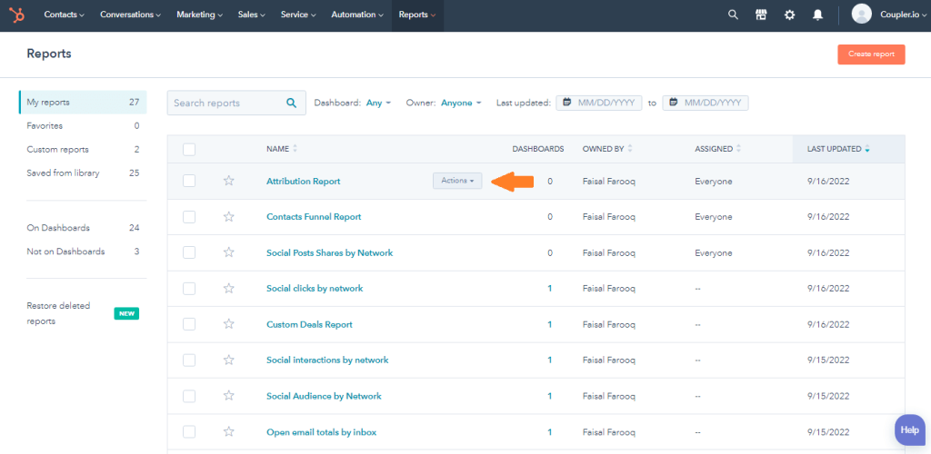 Ultimate Guide On How to Export Hubspot Reports | Coupler.io Blog