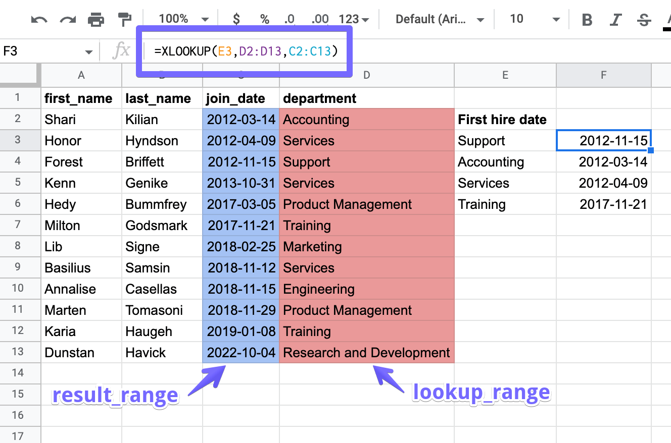 XLOOKUP Google Sheets Guide (With Examples) | Coupler.io Blog