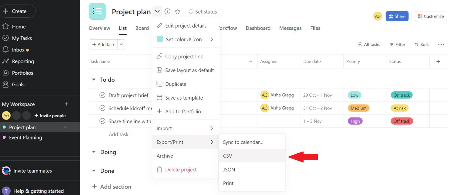 How to Export Asana Data - Ultimate Guide | Coupler.io Blog