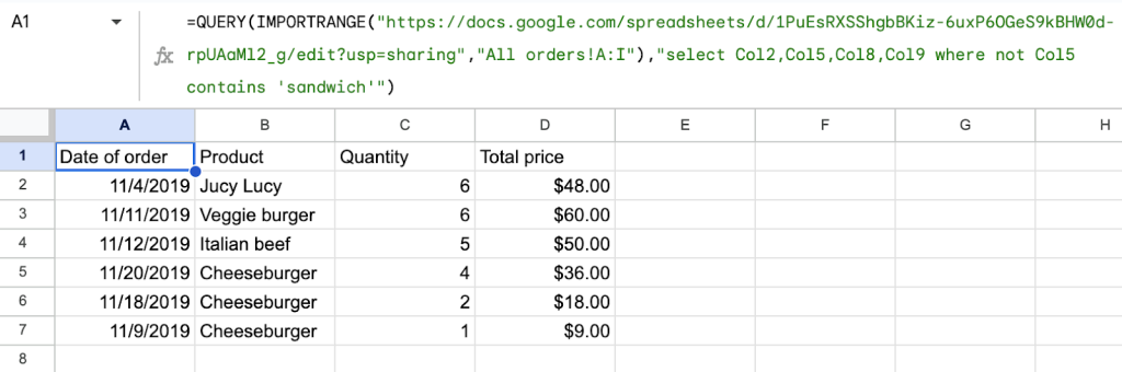 QUERY + IMPORTRANGE in Google Sheets With Examples 2023 | Coupler.io Blog