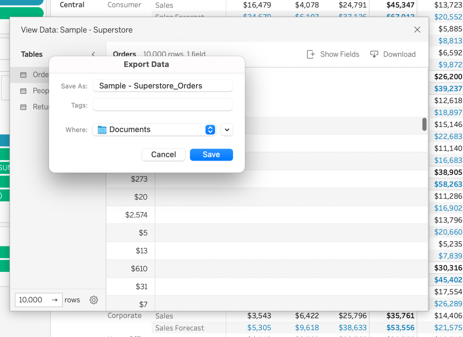 How to Export Data from Tableau