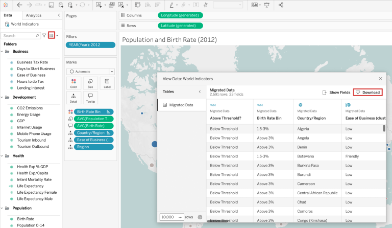 How to Export Data from Tableau