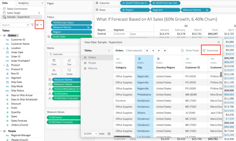 Cómo exportar datos de Tableau