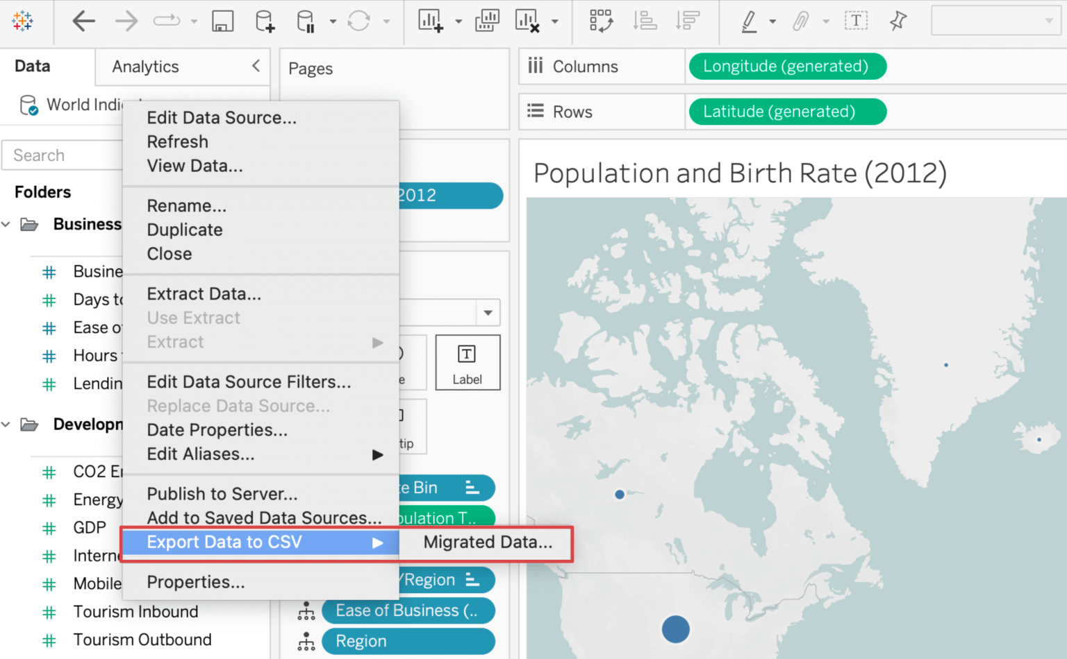 How to Export Data from Tableau