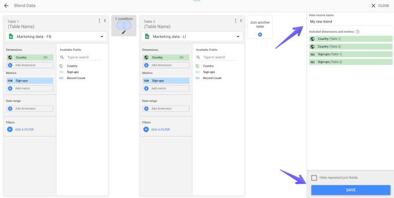 Looker Studio Blend Data - Explained with Examples | Coupler.io Blog