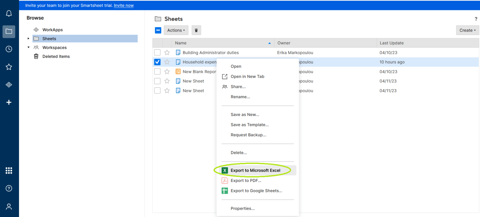 How to export Smartsheet Data to Excel | Coupler.io Blog