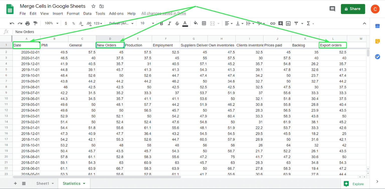 How to Merge Cells in Google Sheets: Formula Examples | Coupler Blog