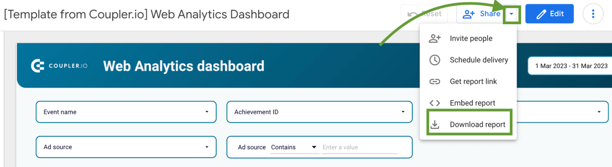 How to share Looker Studio reports with others | Coupler.io Blog