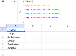 FILTER Function Google Sheets How-To Guide | Coupler.io Blog