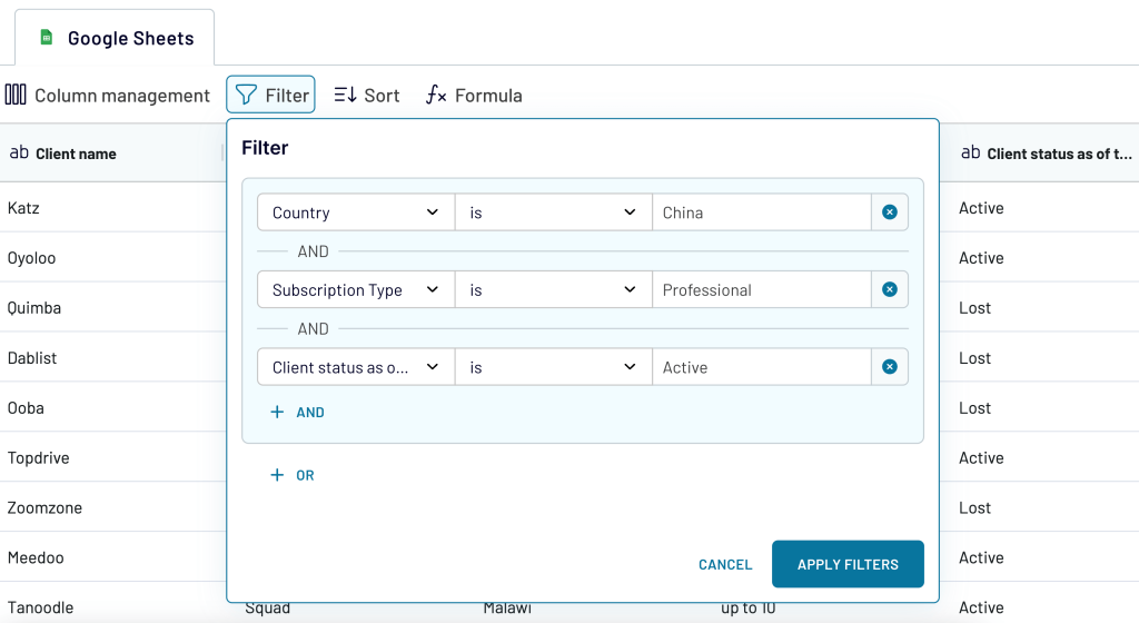 FILTER Function Google Sheets How-To Guide | Coupler.io Blog