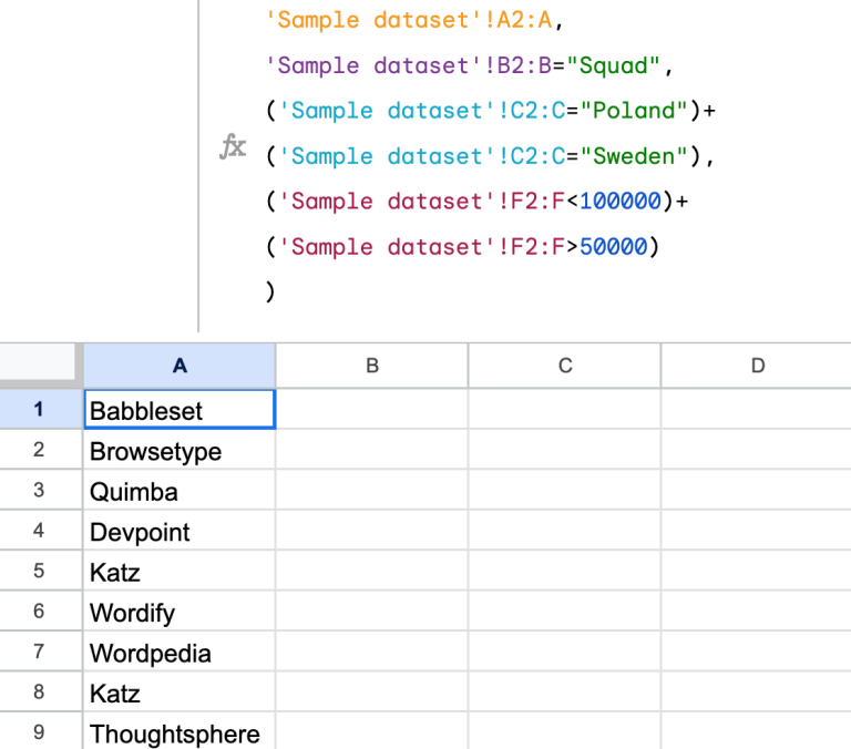 FILTER Function Google Sheets How-To Guide | Coupler.io Blog