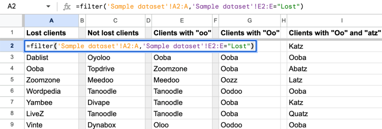 FILTER Function Google Sheets How-To Guide | Coupler.io Blog