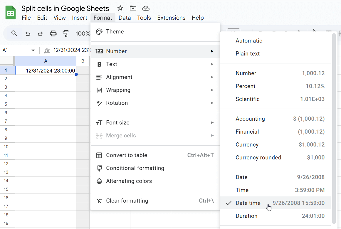 How to Split Cells in Google Sheets | Coupler.io Blog