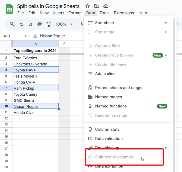 How to Split Cells in Google Sheets | Coupler.io Blog