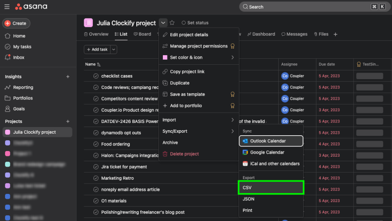 How to Export Asana Data - Ultimate Guide | Coupler.io Blog
