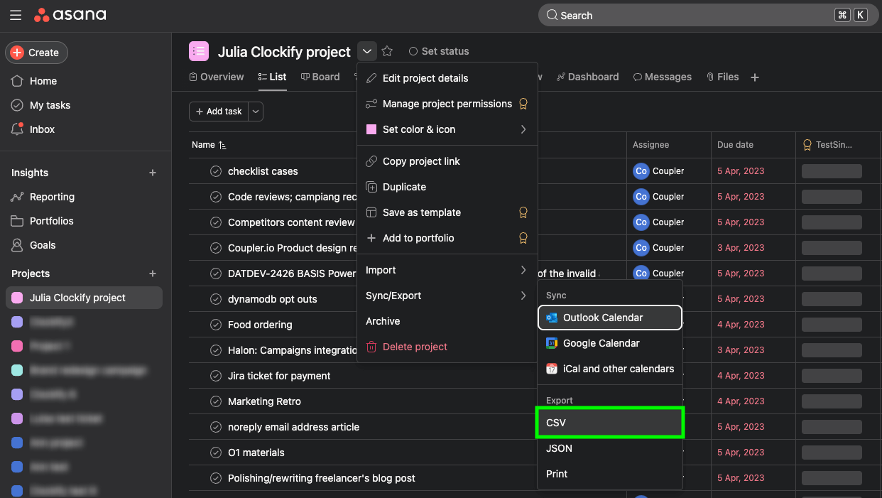 How to Export Asana Data - Ultimate Guide | Coupler.io Blog