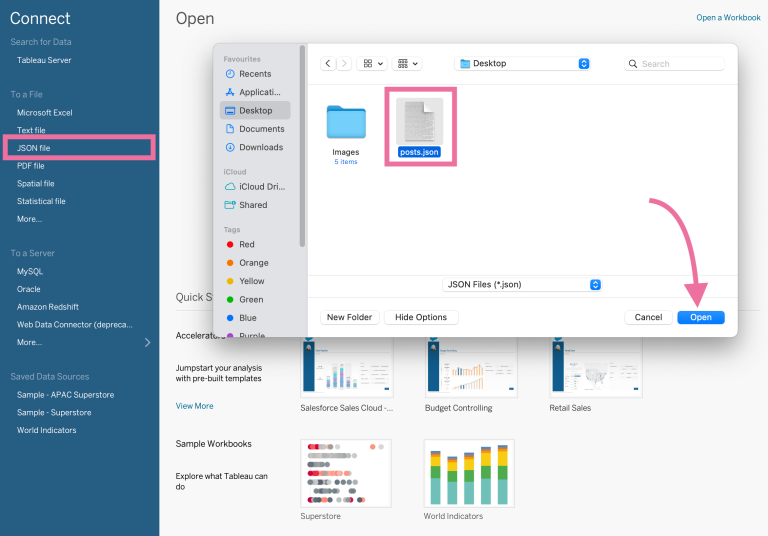 How To Import Json Data Into Tableau Live Integration 9920