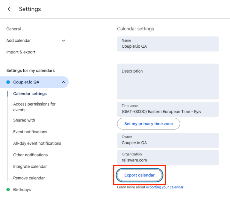 How to Export Google Calendar Data to a JSON File | Coupler.io Blog