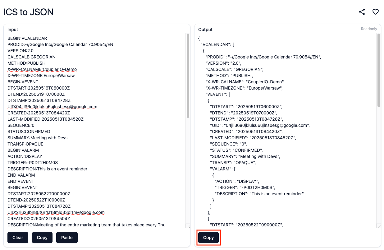 How to Export Google Calendar Data to a JSON File | Coupler.io Blog