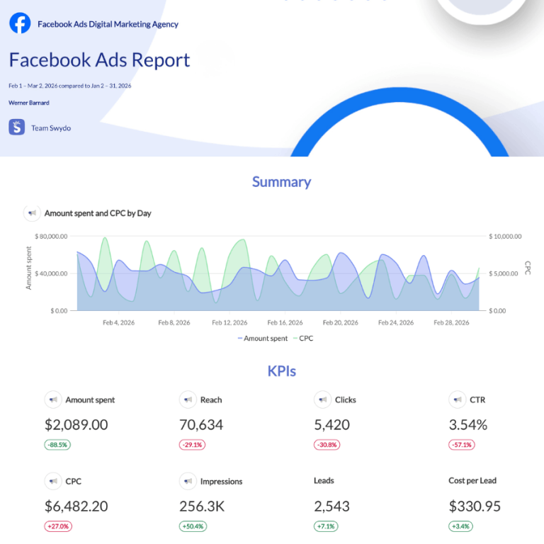 18 Self-Updating Facebook Ads Report Templates | Coupler.io Blog